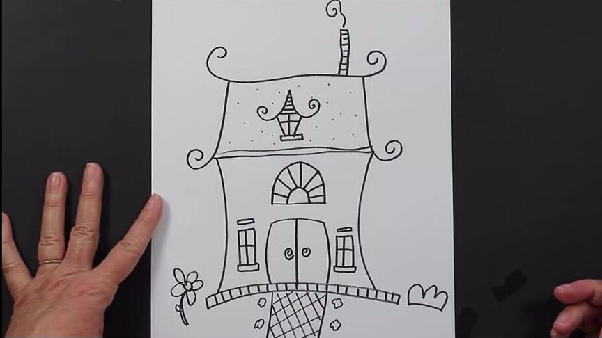 宝宝学画,五分钟教会宝宝画出一栋房子,记得给宝宝收藏哦