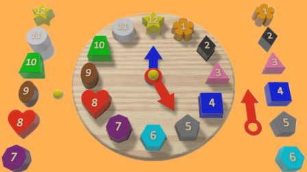 组装木质时钟表学习颜色和数字,趣味益智动画