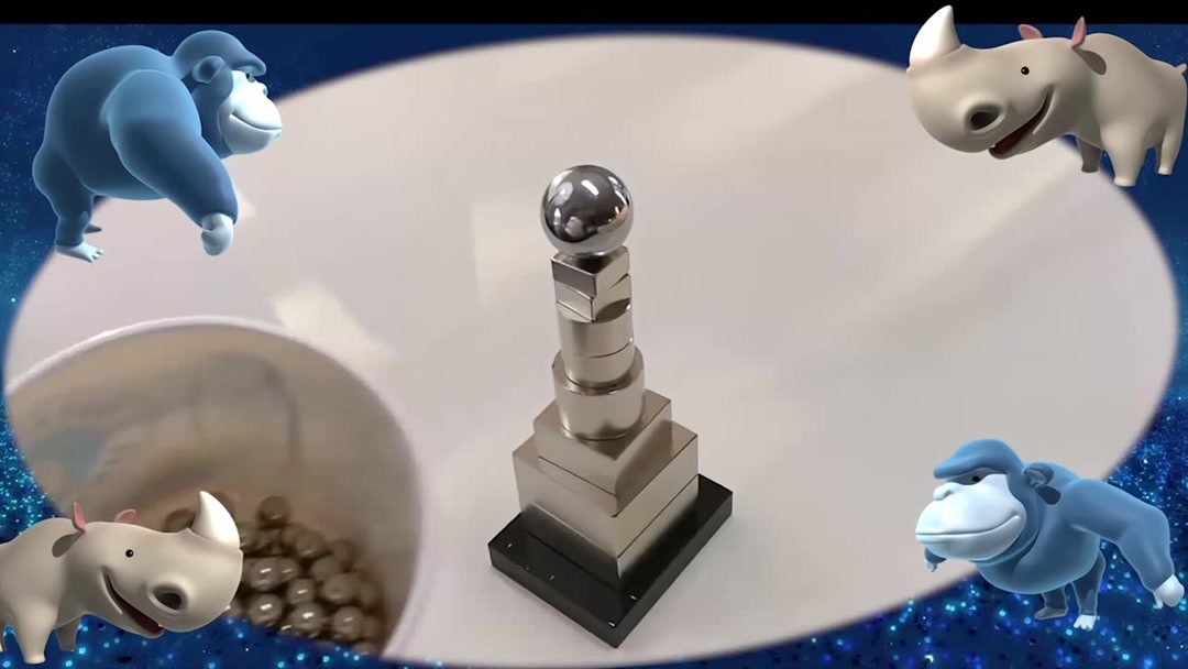 29疯狂磁塔慢动作,磁力球疯狂吸引磁场的作用