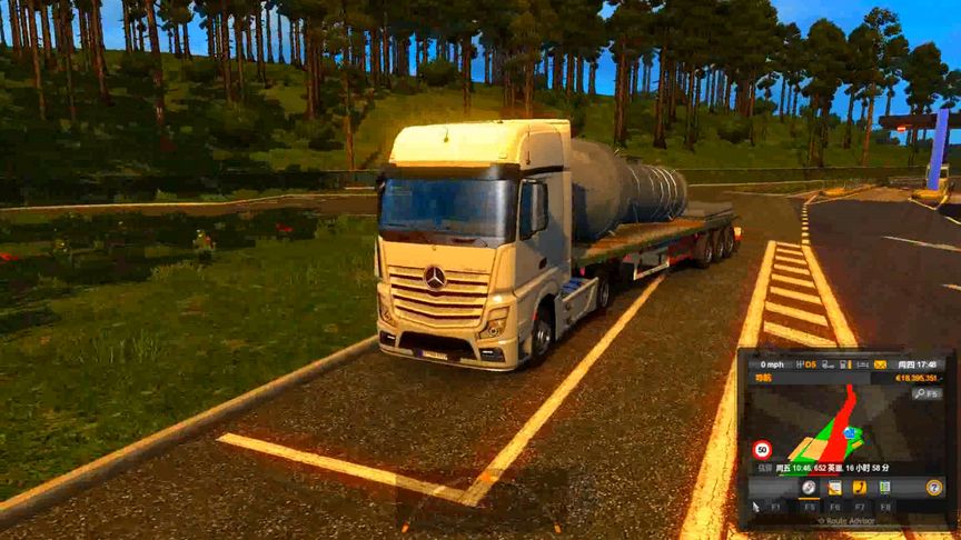 欧洲卡车模拟2:这收费站如同摆设,直接穿过去了