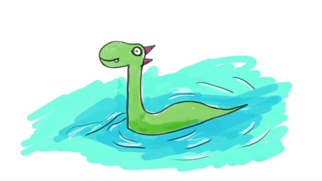 一次就会简笔画 一只爱游泳的恐龙