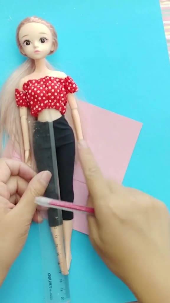 千鸟格裙子的图纸详细教程芭比娃娃做衣服教程