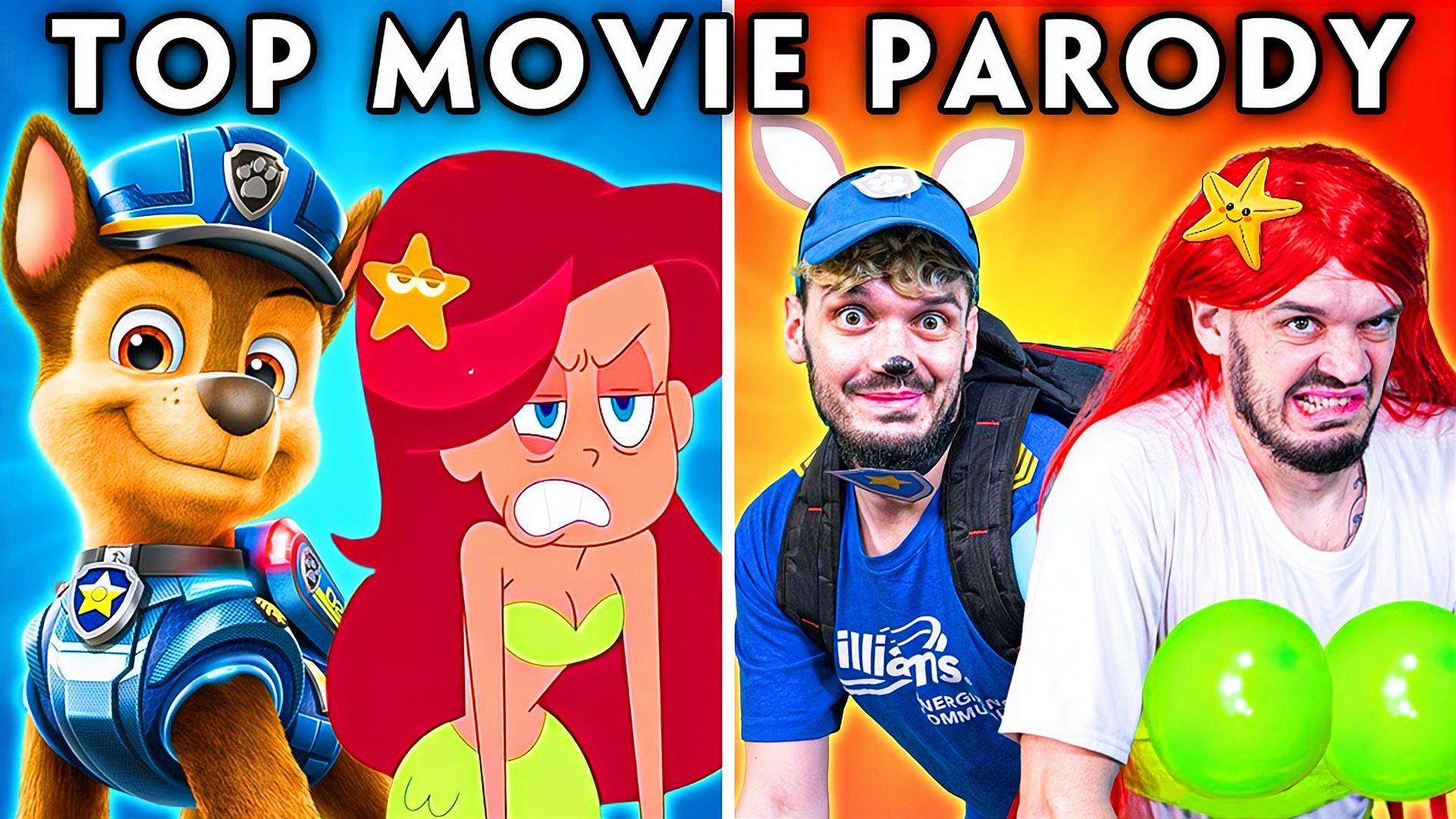 动画模仿秀:爪子巡逻队和美人鱼公主来到现实世界,男孩爆笑模仿