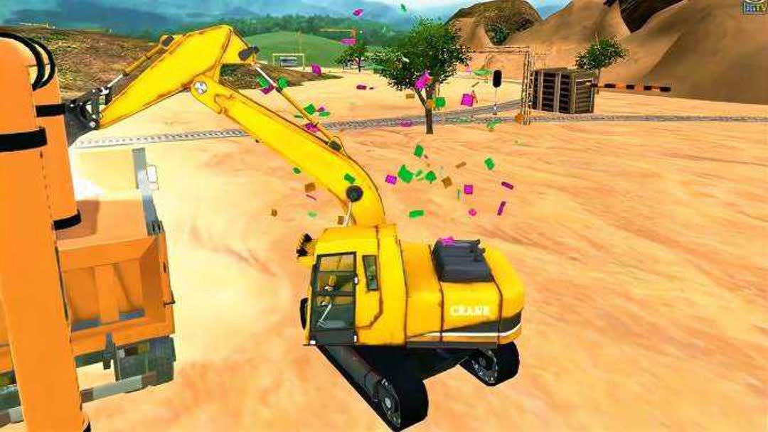 创意挖掘机挖土运输表演,工程车驾驶模拟器游戏