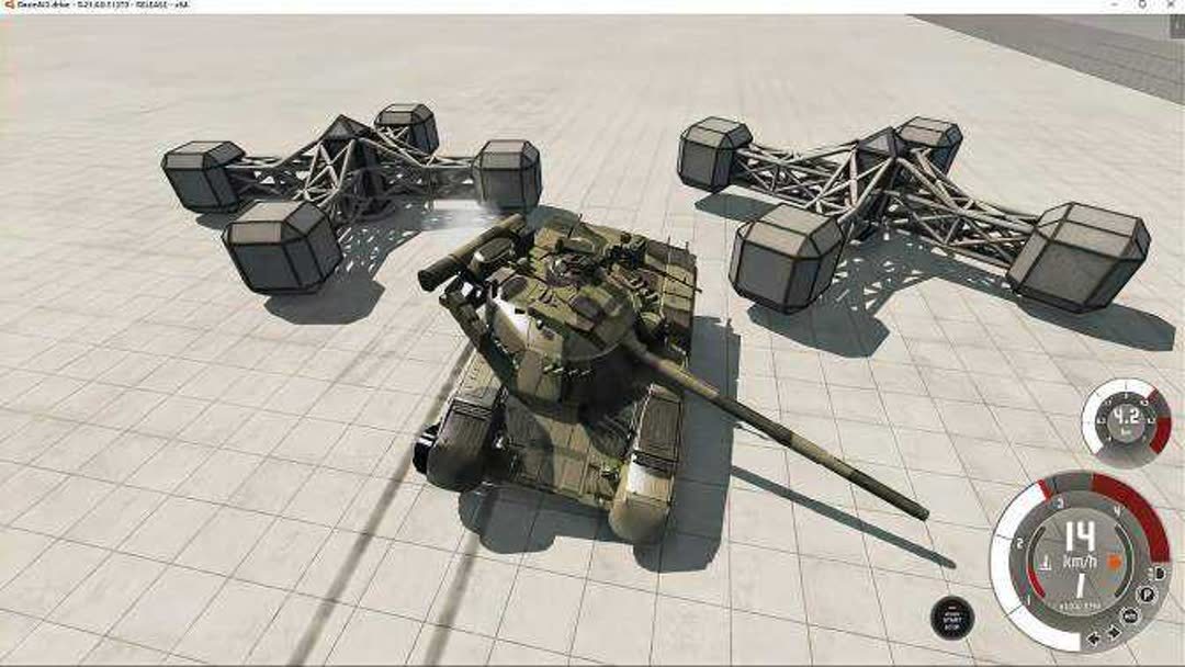 车祸模拟器 坦克挑战无敌旋转装置,能抗住吗?