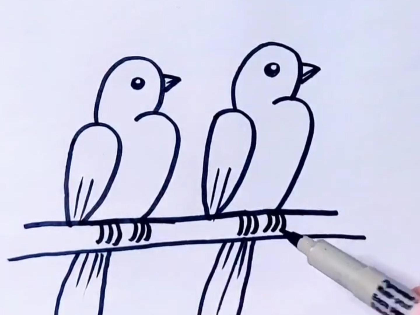 有手就行,教你用四个数字画出小鸟