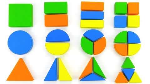 玩木制几何拼图玩具认识基本几何形状