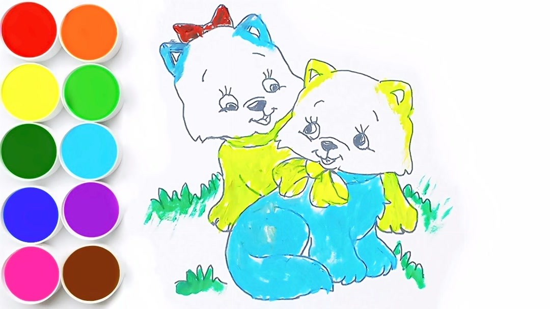 怎么给可爱猫咪简笔画涂颜色?这个姿势很重要!