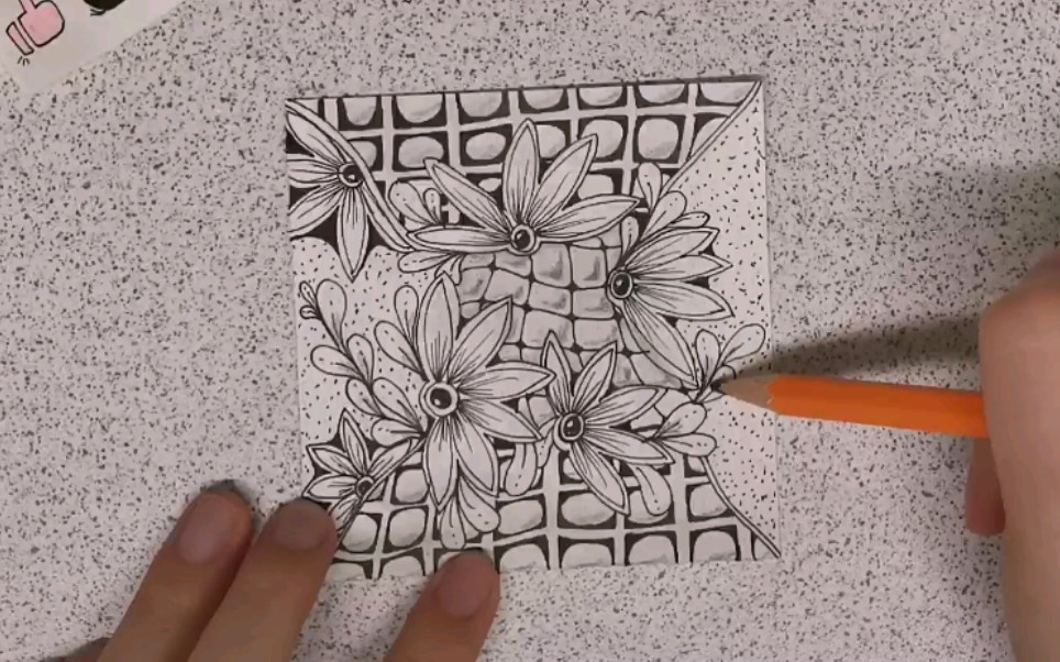 【佛系手绘日常】Day84 针管笔 禅绕画图案 黑白