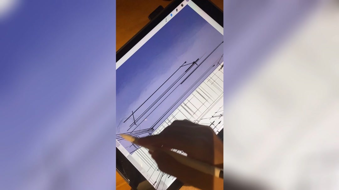 刷刷刷,小庭院的效果就出来了【园林设计】【iPad手绘】【手绘】
