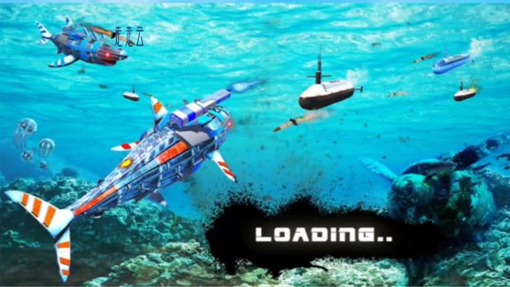 机器人战斗模拟,鲨鱼机器人变成潜水艇所向披靡,一切敌人扫除