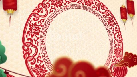 喜庆剪纸2020鼠年年会晚会片头AE模板【凌晨两点素材网】鼠年大吉