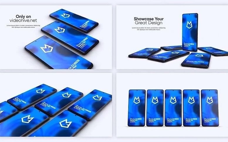 AE模板-三维手机APP应用界面展示宣传介绍场景动画