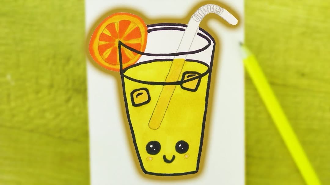 可爱的饮料杯子绘画教程,简单易学,为孩子早教启蒙