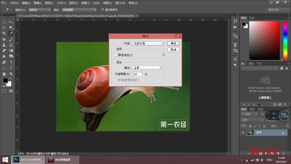 PS快速去除水印方法