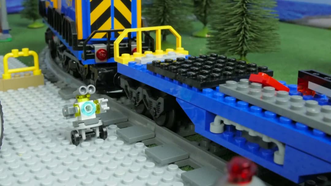 少儿卡通,乐高积木玩具动画,机器人瓦力拼装火车和越野车