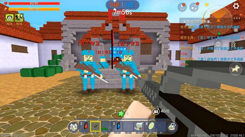 迷你世界:小杰带士兵一起体验模拟战争