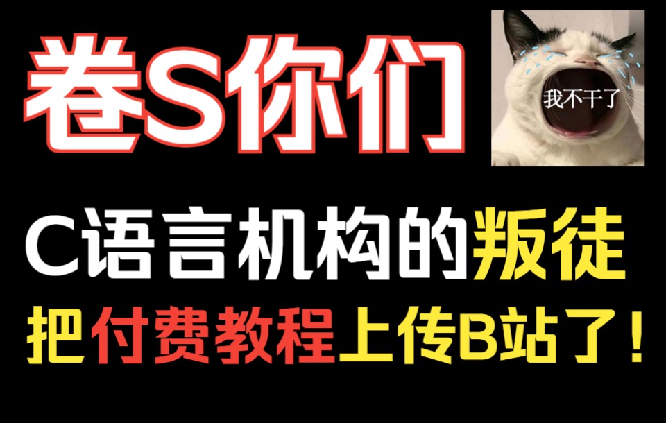 【C语言】机构的叛徒把付费课程上传B站了!整整1000集!