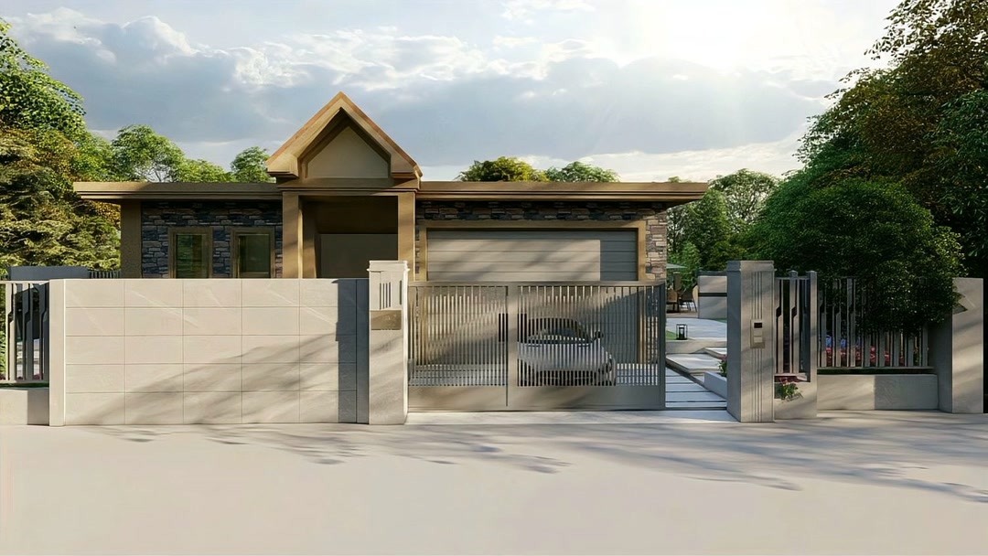 别墅庭院花园景观设计案例,院子也可以做成现代式的极简风格