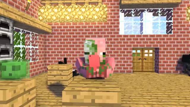 我的世界MC动画《情人节》,怪物们制作礼物约会女朋友