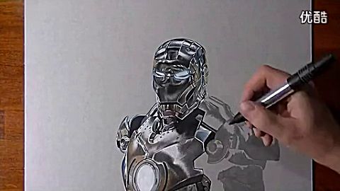 牛人手绘钢铁侠3D画 [Marcello Barenghi]