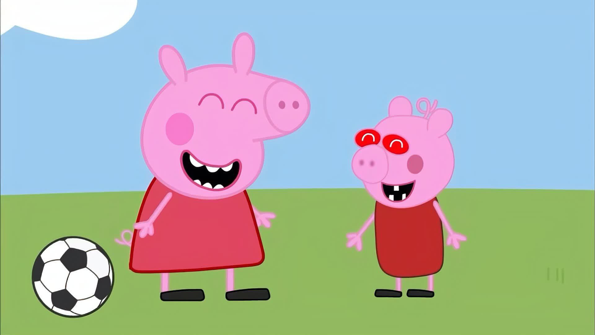 小猪佩奇动画:佩奇为了救下二师兄,被大灰狼打晕了