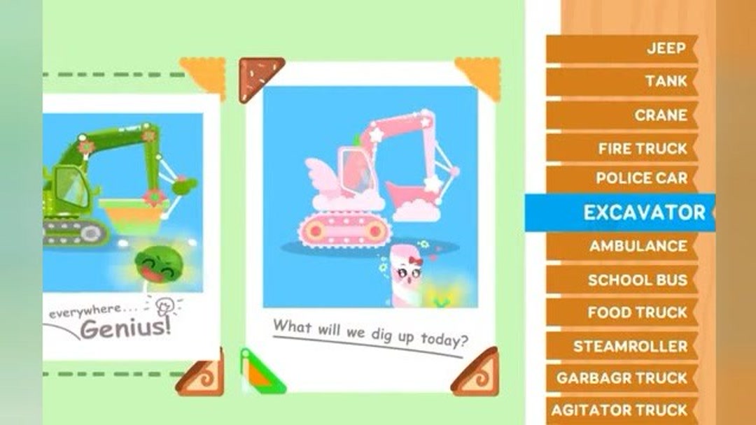 儿童益智学习颜色 汽车总动员 挖掘机推土机 动画视频01