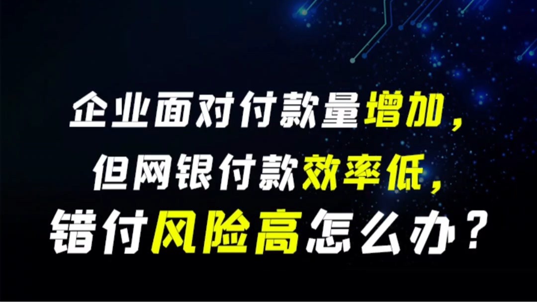 企业付款量激增,出纳错付风险高怎么办?