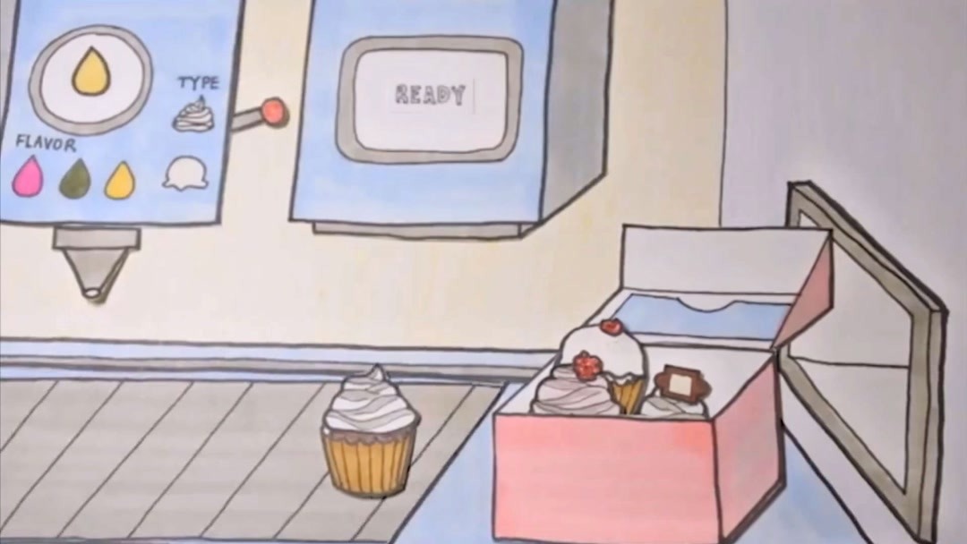 创意定格动画:买几个冰激凌回家吃,为自己过生日