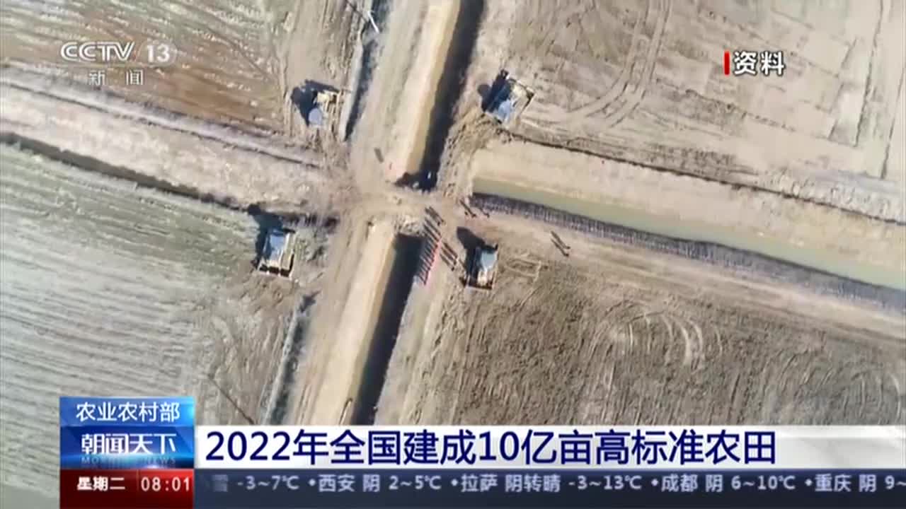 农业农村部:2022年全国建成10亿亩高标准农田