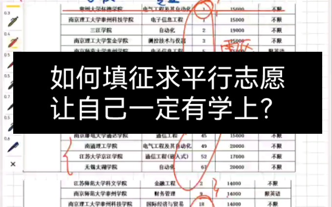 如何填征求平行志愿,让自己一定有学上!