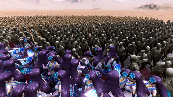 史诗战争模拟器 200美女战对战5000僵尸 谁的感染能力强呢