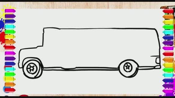 儿童简笔画,可爱校车画画