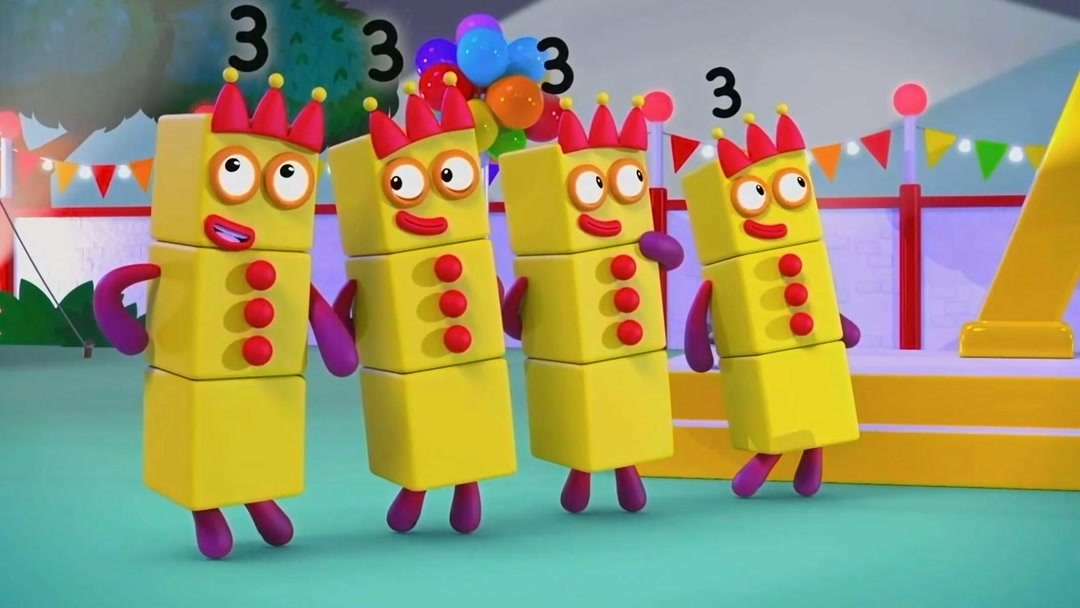 数字积木 搞笑动画:数字小3们成为服务员 在游乐场工作