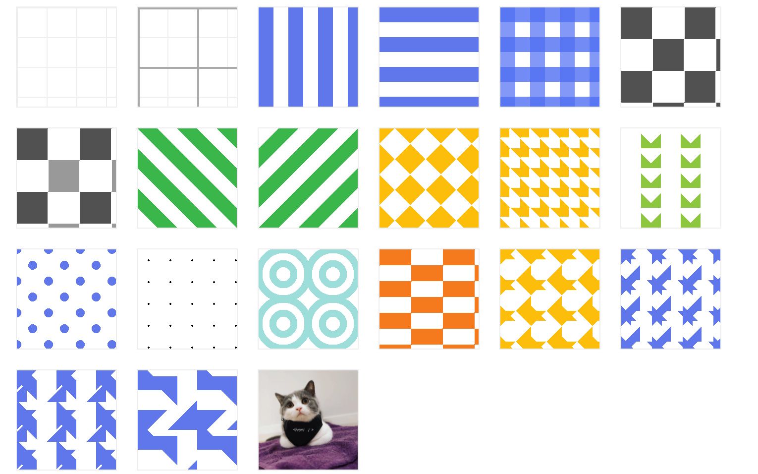 css实现 网格 渐变 图片 点阵 砖墙 波浪 背景 效果