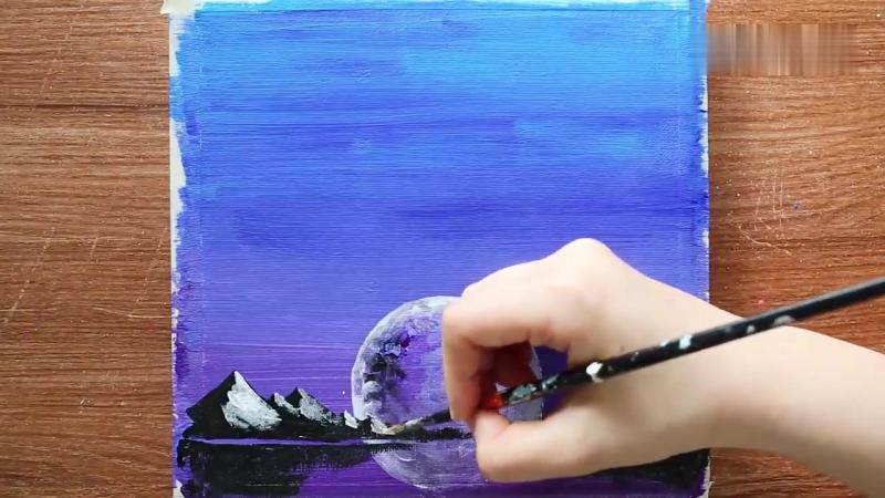 用丙烯颜料和简单的工具,画梦幻的海底世界,详细绘画教程