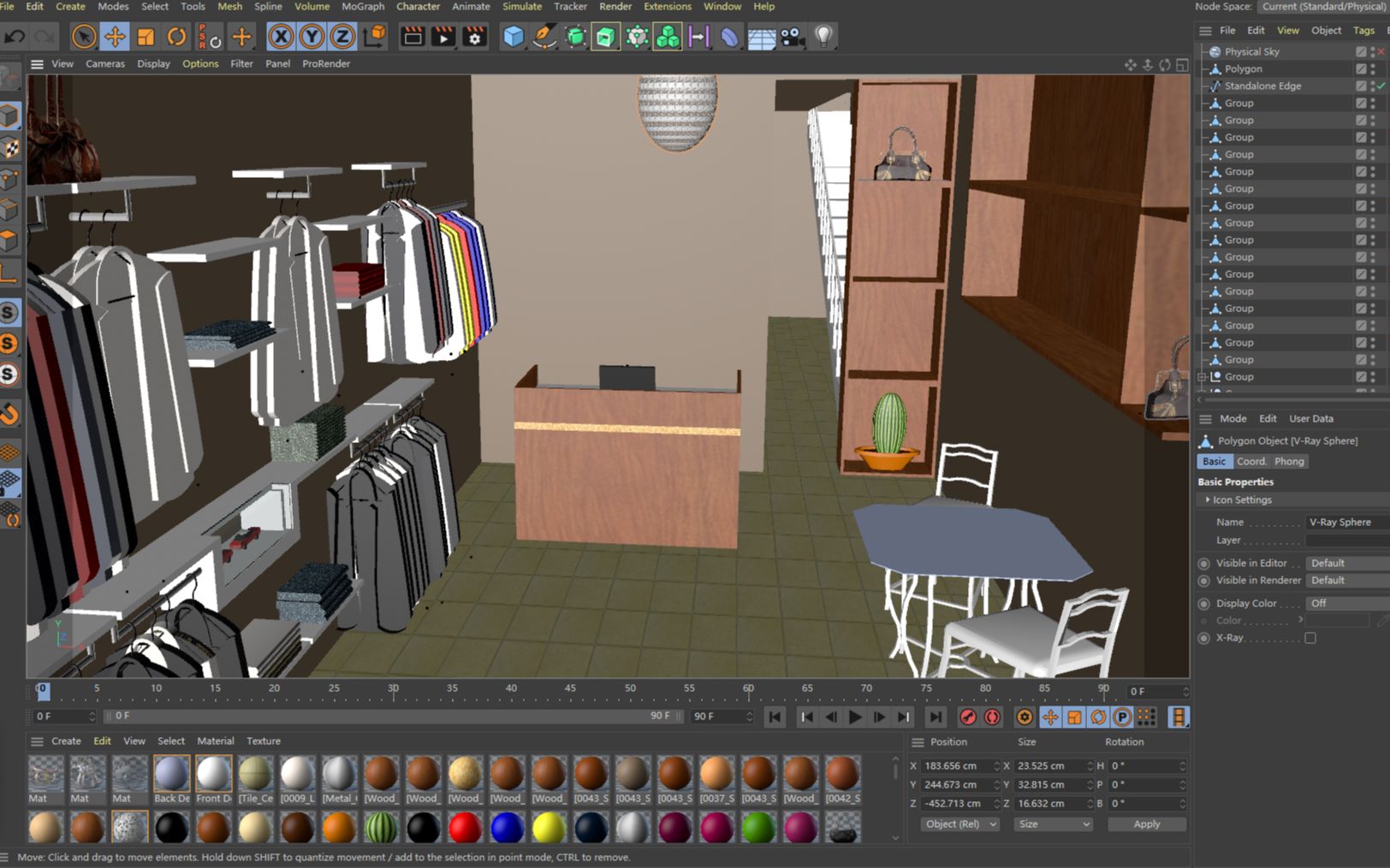 服装店模型素材渲染特效SU Sketch Up 建模 素材模型 C4D分享 第九期