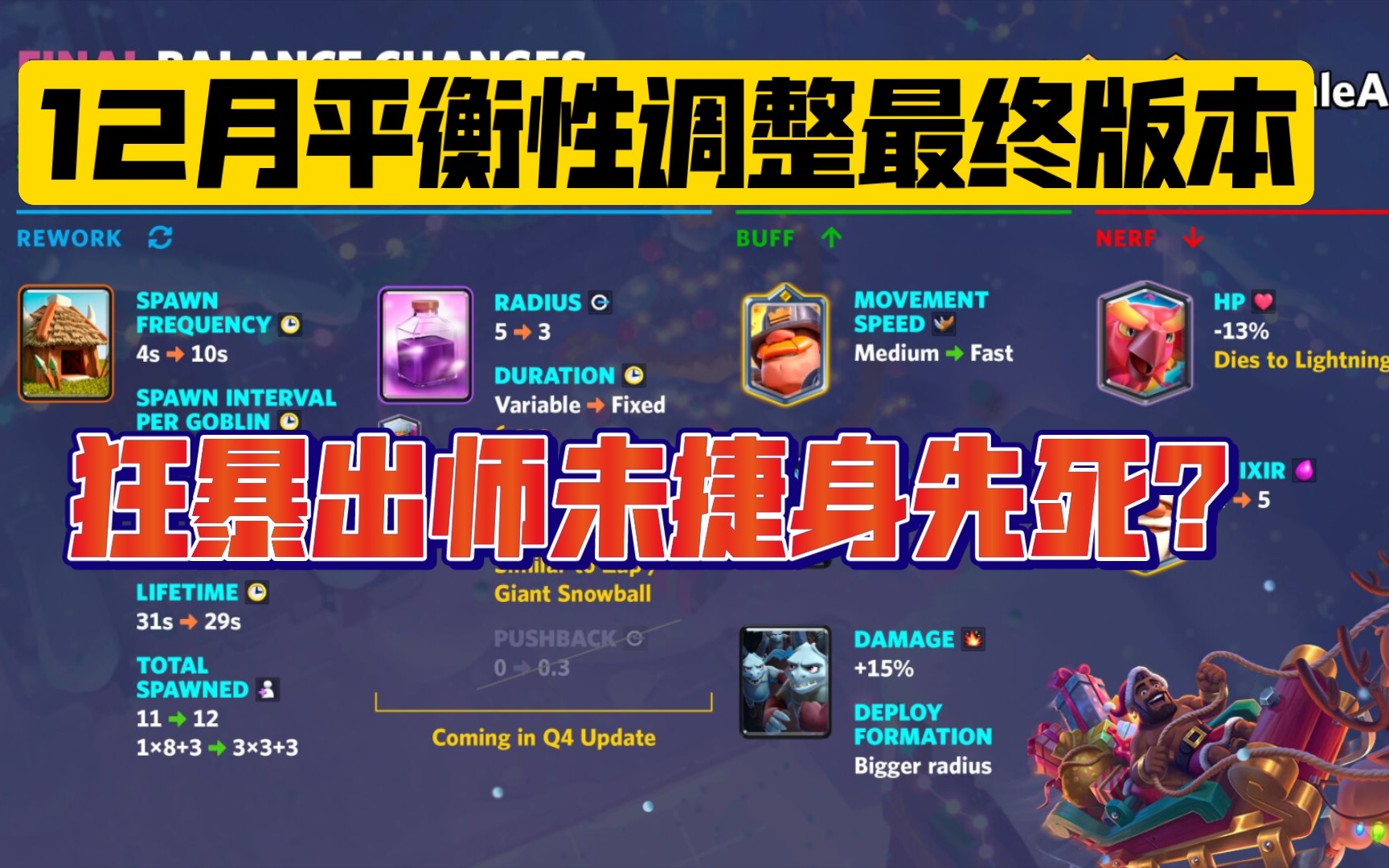 【皇室战争】2022年12月平衡性调整最终版本,最强狂暴还没上线就...