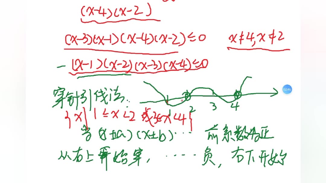 高考知识点:高次函数不等式,穿针引线法讲解