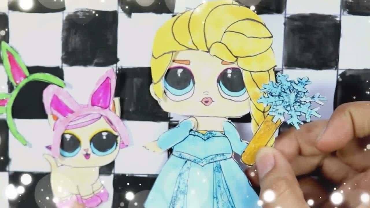 迪士尼手工剪纸画:Q版艾莎公主礼服设计,是不是很可爱?