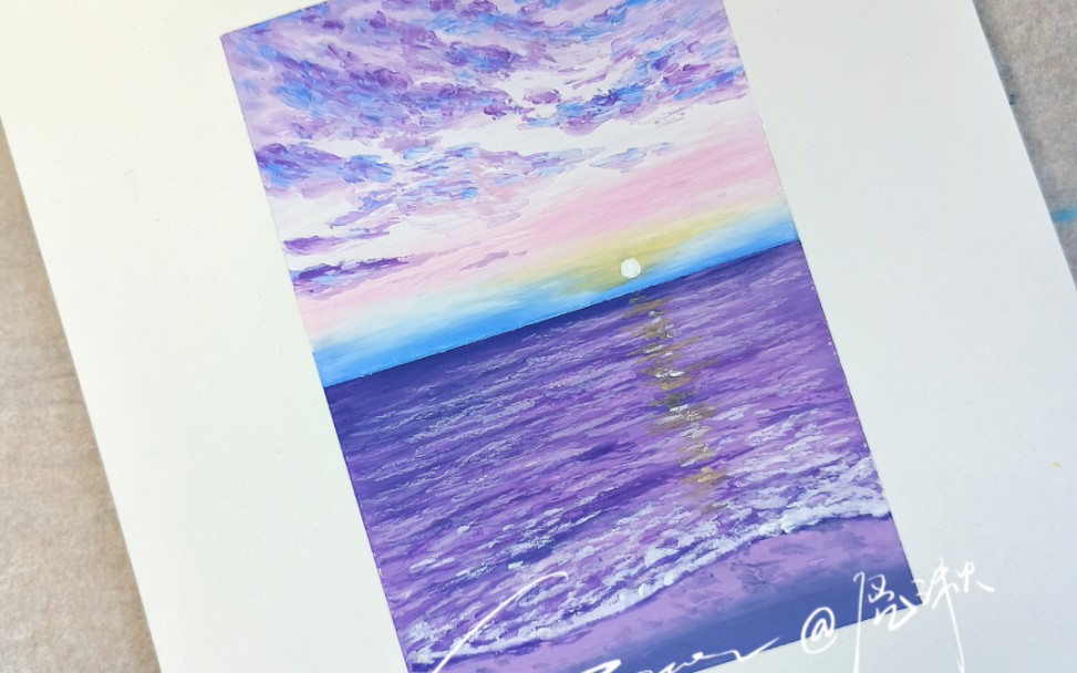 油画棒教程 | 梦中紫海(附色号视频教程)