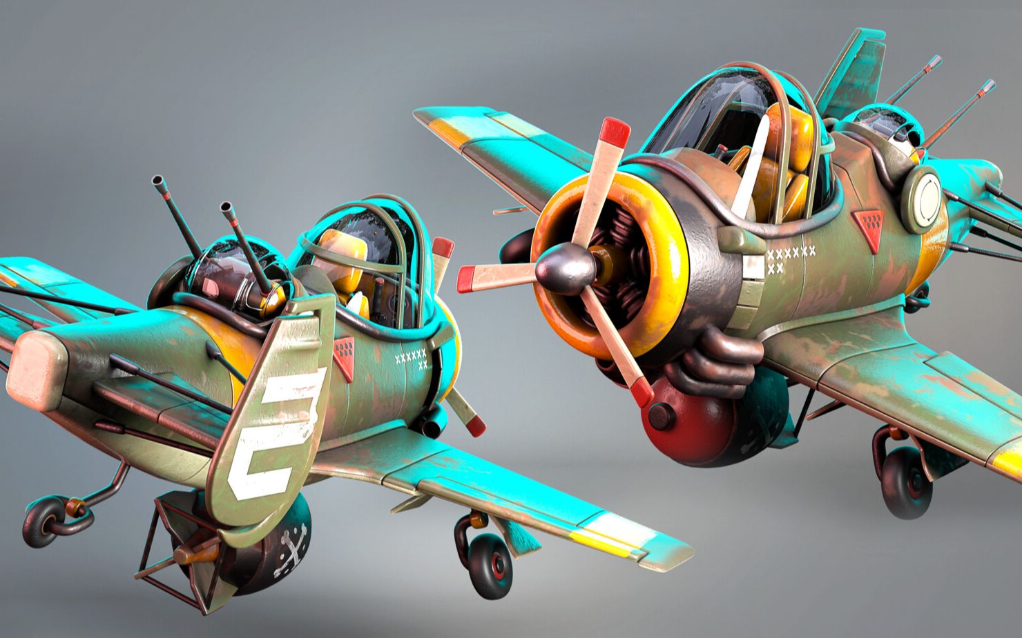 3Dmax建模,卡通高模飞机建模布线卡线教程初学者教程(二)