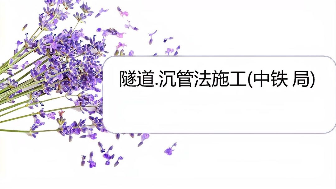 隧道.沉管法施工(中铁 局)