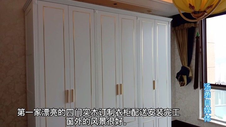 今天完工 一件6门订制实木衣柜 还有9套活动桌也顺利完工
