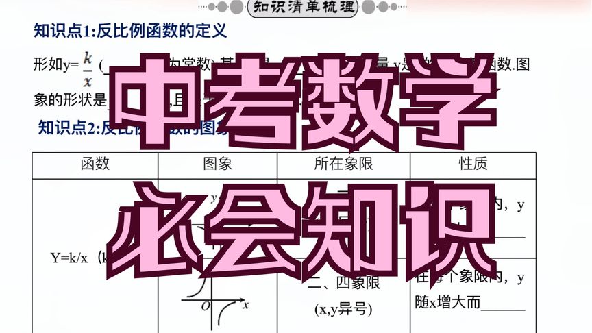 反比例函数-基础知识精讲-中考数学复习第一轮