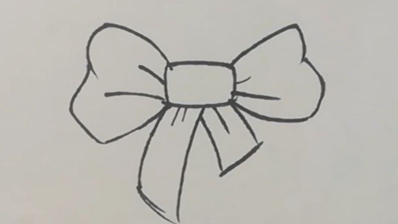 一学就会的简笔画,蝴蝶结的绘画方法