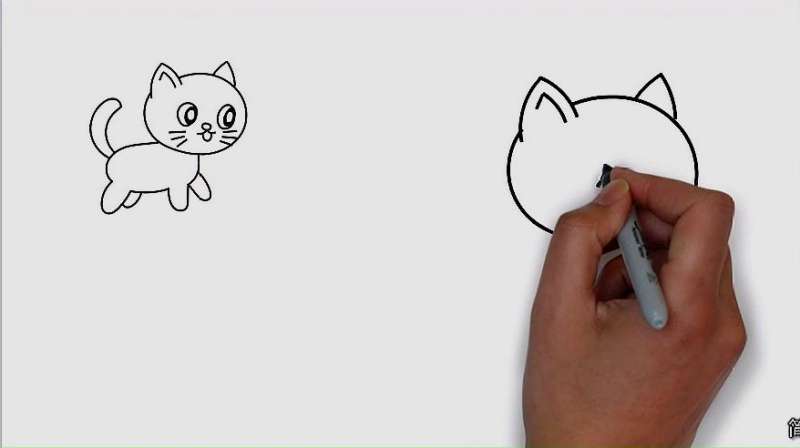 可爱的小猫简笔画的画法