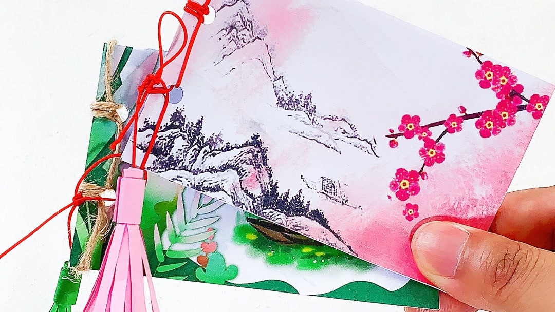 手工制作迷你手账本,好看的古风小本子,简单古典美