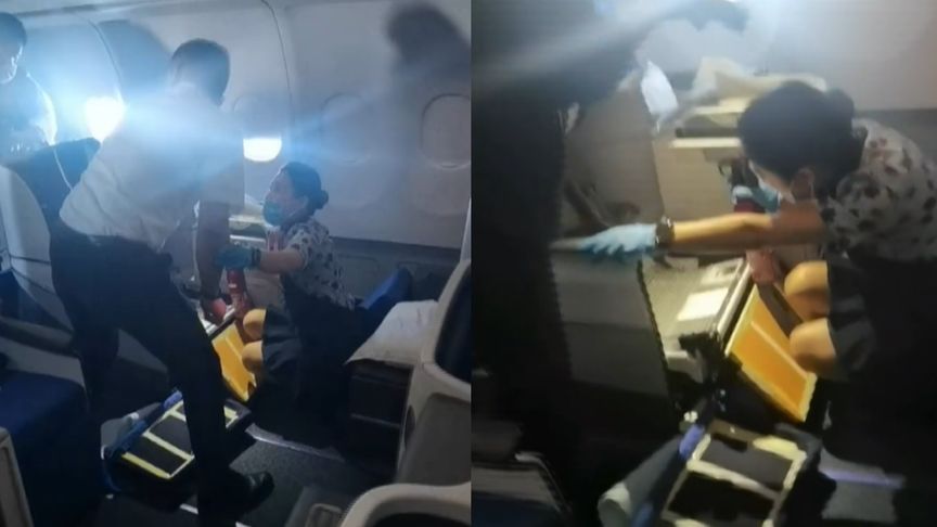 东航一航班因充电宝冒烟紧急备降,乘客回忆事发细节:拆椅子找