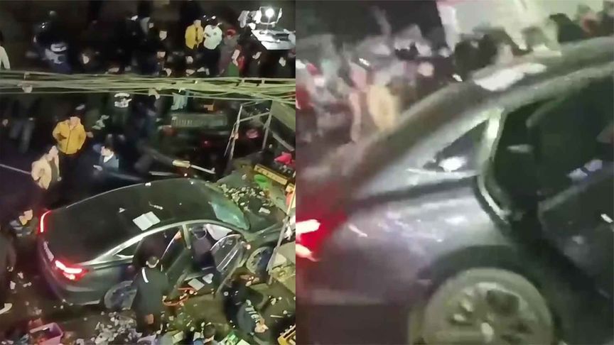 广西通报轿车凌晨撞向夜市:驾驶人身体突发不适 致3人轻微伤